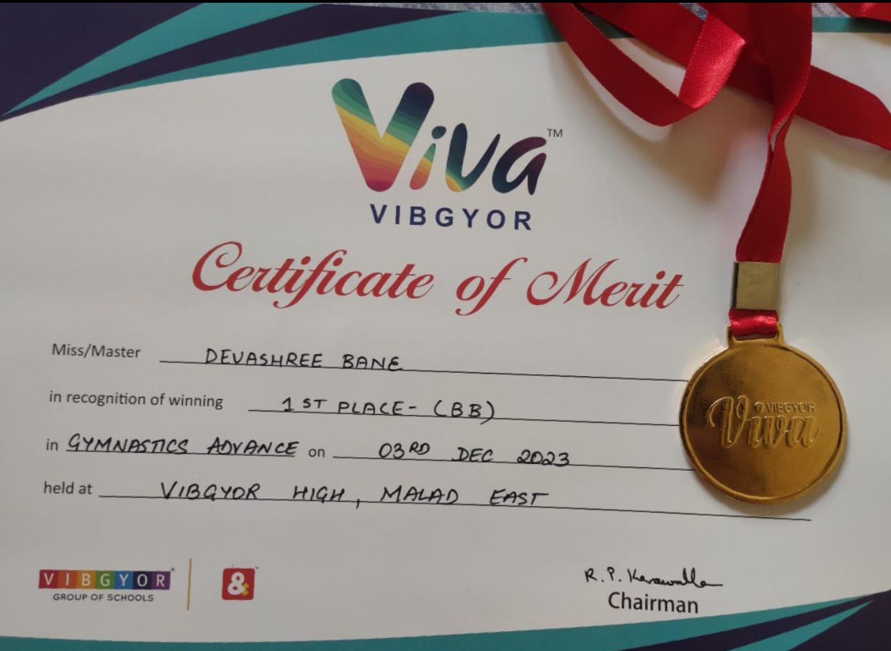 Budding Gymnast of PTVA’s English Medium School, Andheri – PTVA English Medium Andheri